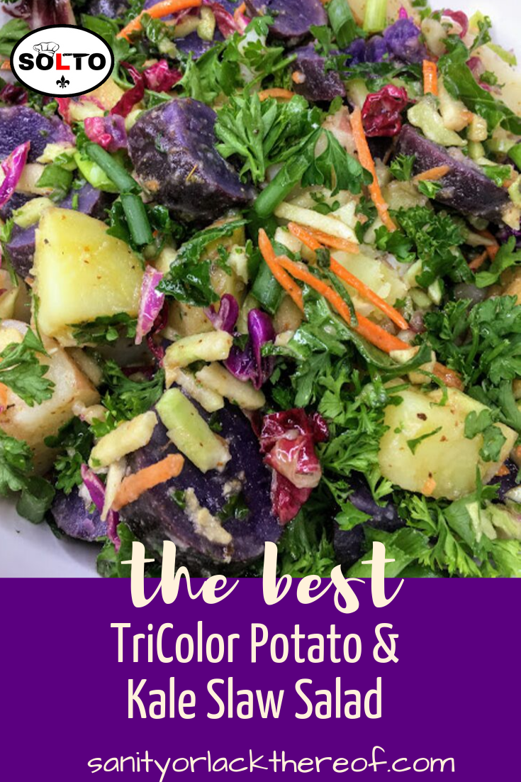 Tricolor Potato Salad with Kale Slaw & Vinaigrette (Super easy version ...