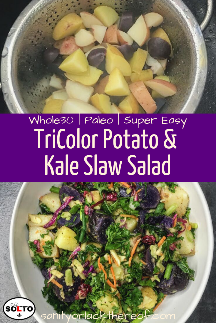 Tricolor Potato Salad with Kale Slaw & Vinaigrette (Super easy version ...